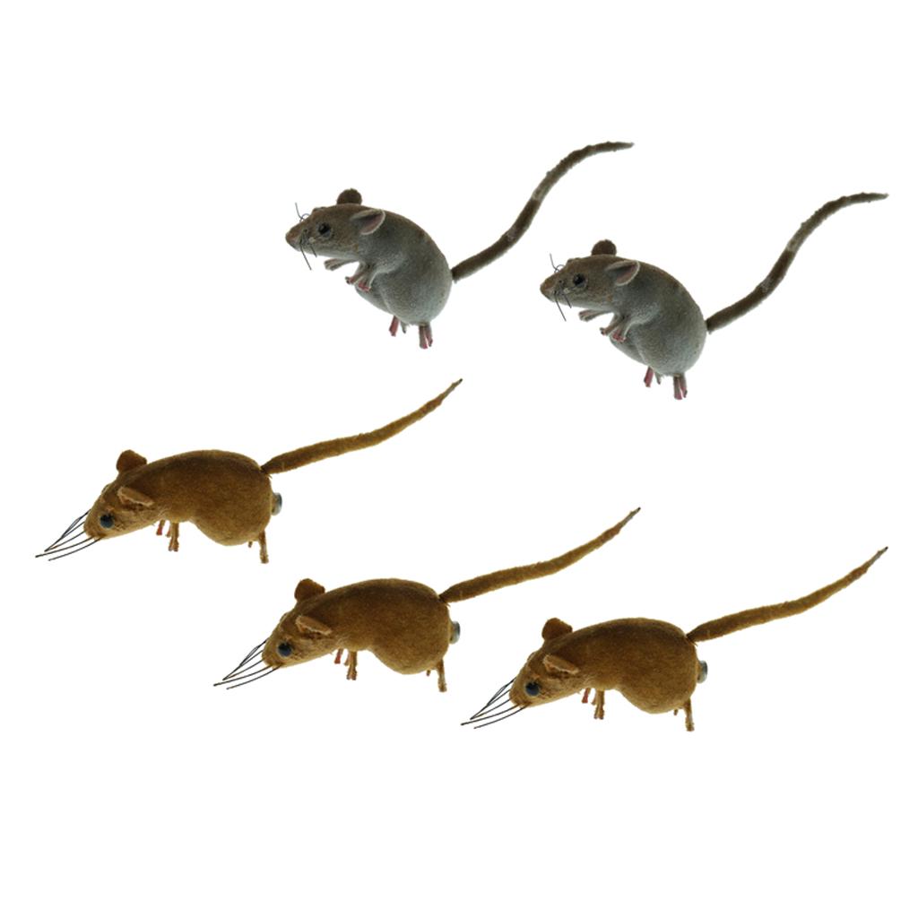 5x Realistic Mouse Animal Ornament Fridge Magnet Mice Toys Pot Hanger ...