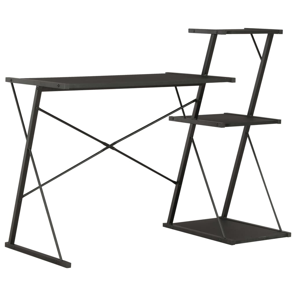 Buy Desk with Shelf Black 116x50x93 cm at affordable prices — free ...