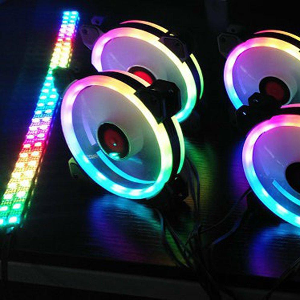 PEE12cm Desktop Computer Cooling Fan Colorful Discoloration RGB Chassis ...