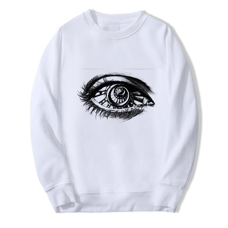 Buy Sweater Harajuku Crew Neck Sweatshirt All Seeing Eye Print Fashion ...