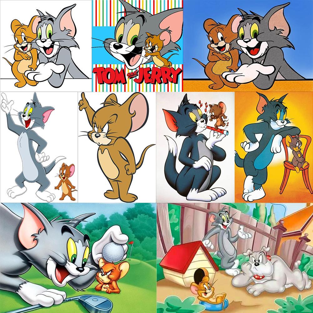 Buy 5D DIY Full Drill Diamond Painting Tom and Jerry Cross Stitch ...
