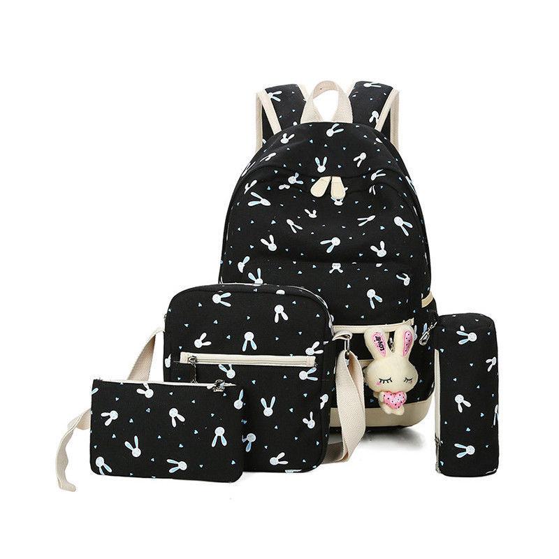 Fashion 4pcs Girls Backpack Trendy School Satchel Rucksack Shoulders ...