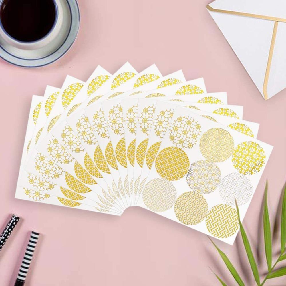 108PCS 9 Patterns Circle Stickers 12 Sheets Packing Labels Pack Decor ...