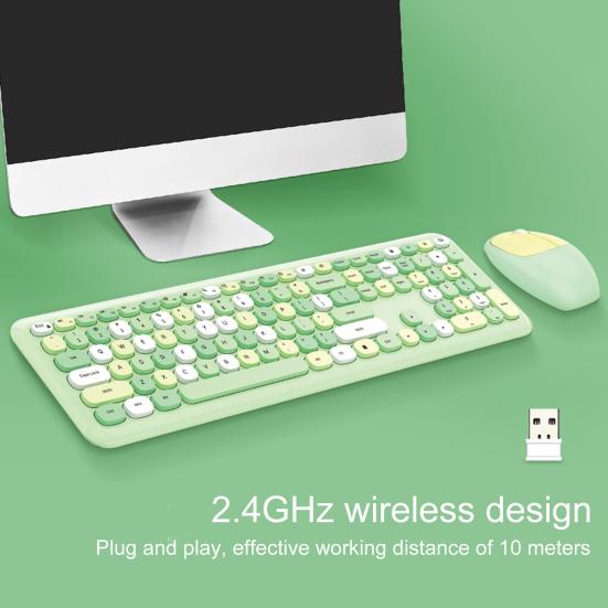 Buy Fashion 1 Set Wireless Keyboard Plug Play Mute Multi Color Eye ...