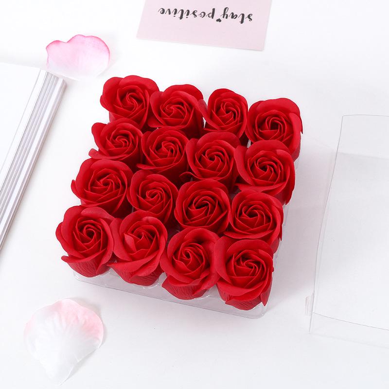 Buy 16 Soap Flower Gift Box Simulation Rose Soap Flower Double Drawer ...