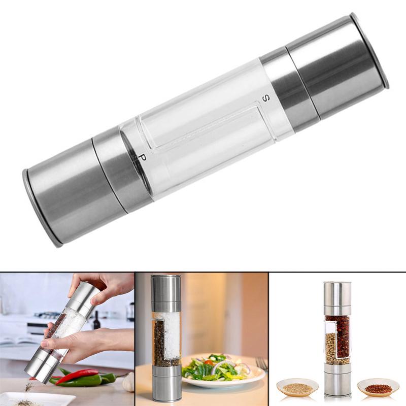 Buy Stainless Steel 2 In 1 Salt Pepper Grinder Dual Hand Spice Mill ...