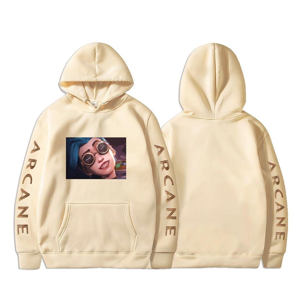 Buy Arcane League of Legends Print Hoodie Men Fashion Coat Jinx Arcane ...