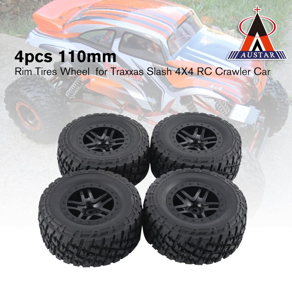 Buy ICOCO 4pcs AUSTAR 110mm Rim Rubber Tires Wheel for Traxxas Slash ...