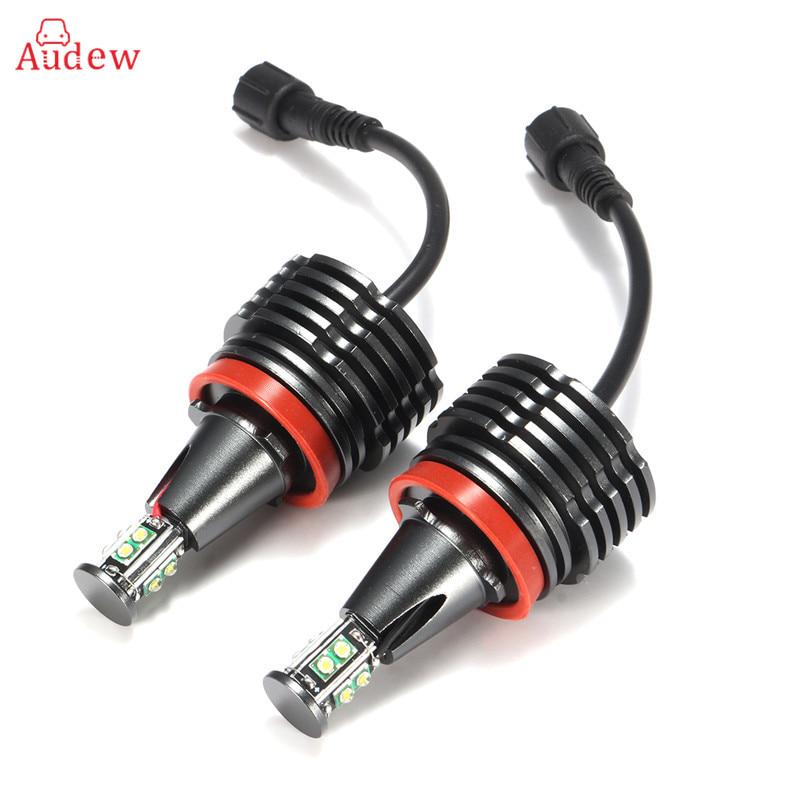 Buy 2 Pcs Angel Eyes Light 1300LM 6000k 2*40W H8 LED For HID Bulb For ...