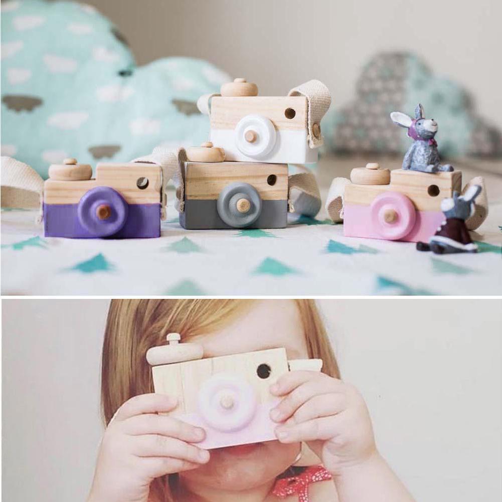 Buy Kids Cute Wood Camera Toy Xmas Children Room Decor Natural Safe ...