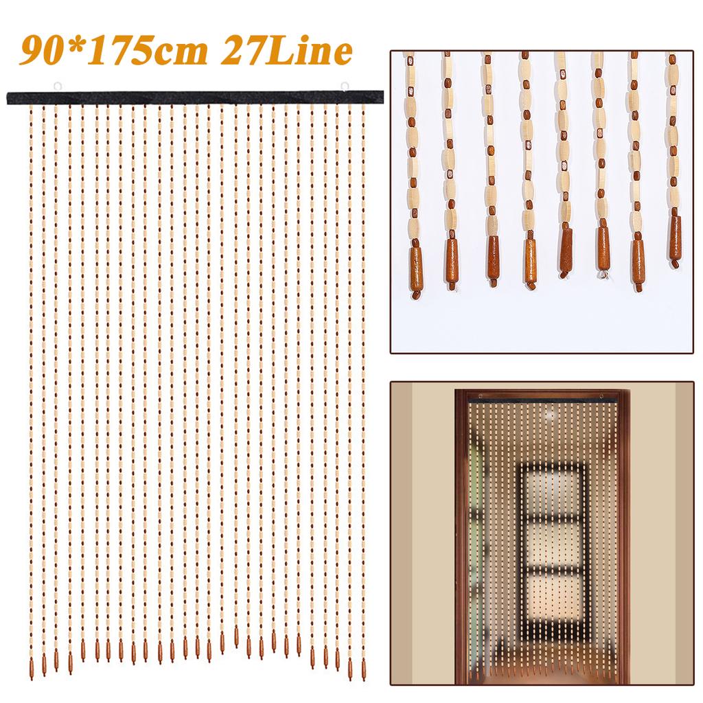 El Yapımı Ahşap Boncuk Perdeler 90x175cm 27 Satır Sineklik Kapı Perde ...