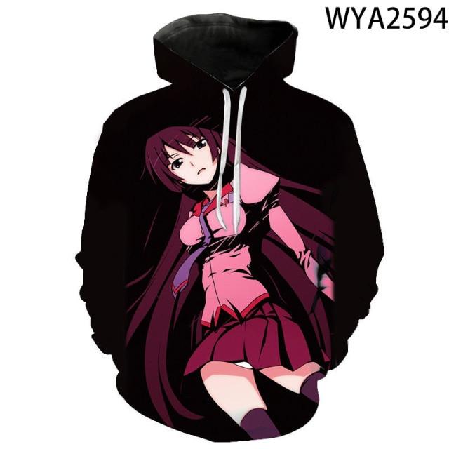 Cheap Fashion Japan Anime Monogatari Clothes 3d Print Men Women Long ...