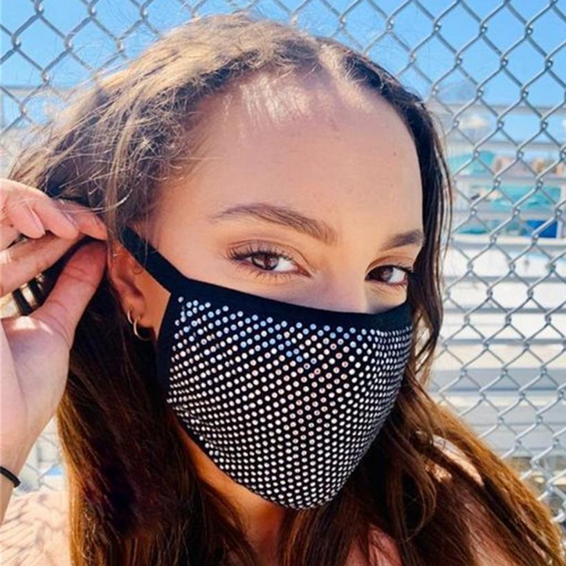 Buy Glitter Dust Masks Wit Rhinestones Mouth-muffle For Women Anti-Dust ...