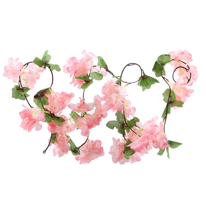 Artificial Cherry Blossom Vine Sakura Garland Wreath Hanging Plant ...