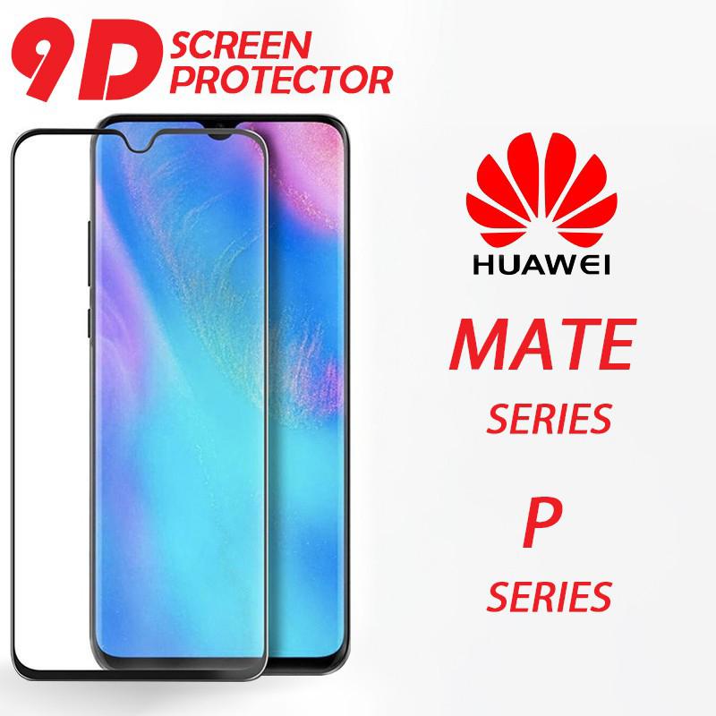 Buy 9D Huawei Tempered Glass Screen Protector P20 P30 P40 Pro + Plus Mate 10 20 30 40 Pro Plus ...