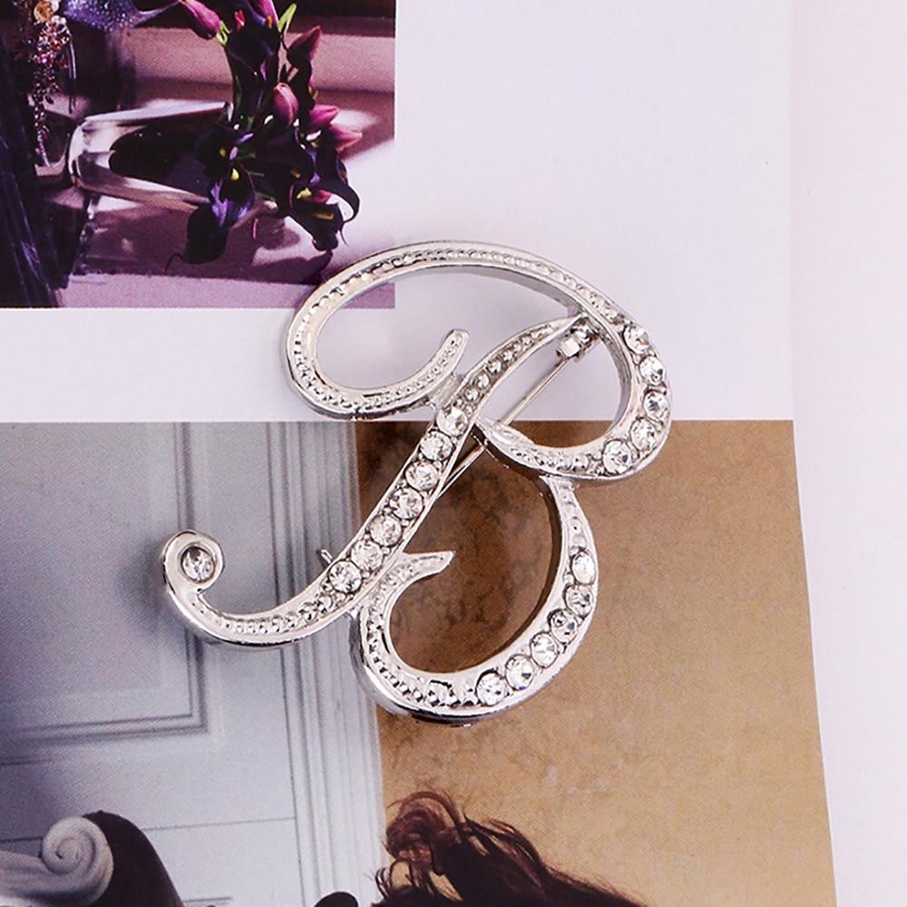 Buy 1PC Crystal 26 English Alphabet Brooch Couple Commemorative Jewelry ...