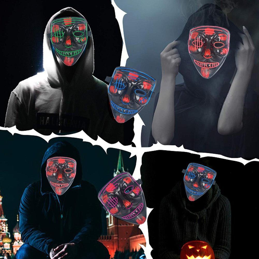 Buy Scary LED Halloween Mask, Light up Mask Cosplay, LED Rave Face Mask ...