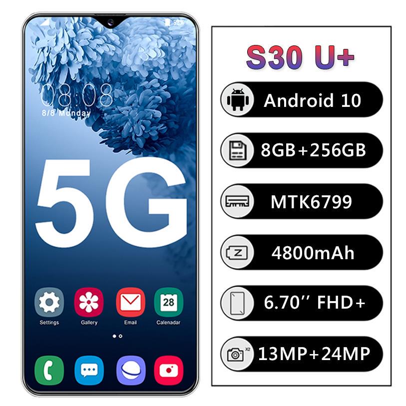 Android 10.0 MTK6799 5G S30U+ 4K 6.7-Inch Full Display Smartphone 8GB ...