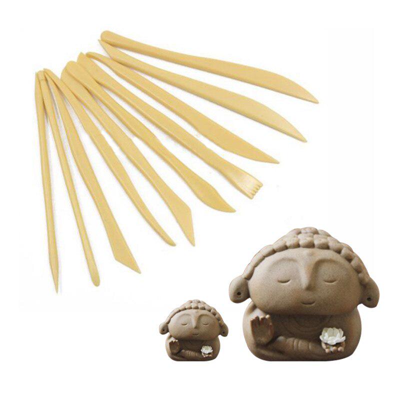 Buy 10PCS Wooden Clay Sculpture Knife Pottery Clay Sculpture Pottery Sharpen Modeling Tools Set ...