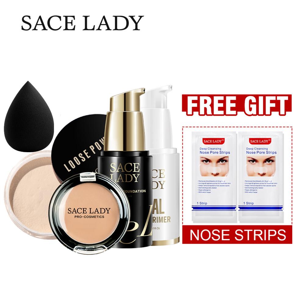 SACE LADY Face Make Up Set Primer + Foundation + Full Cover Concealer ...