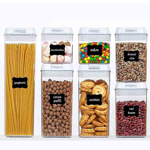 Buy 7pcs Sealed Food Storage Containers Bulk Jar Set for Cereal Plastic ...