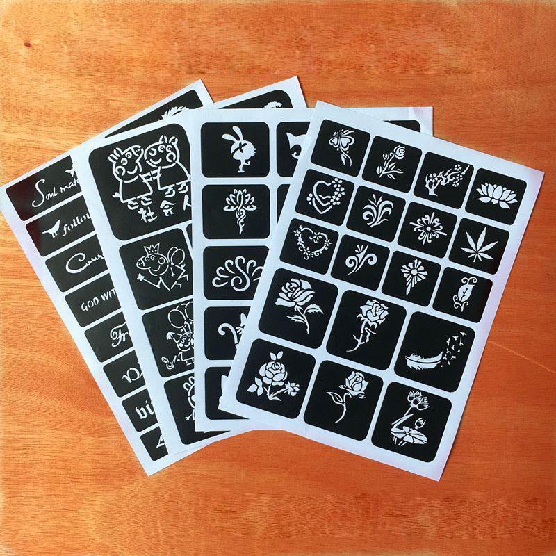 Buy Reusable Sticker Tattoo Stencils Folder,Painting Template Airbrush ...