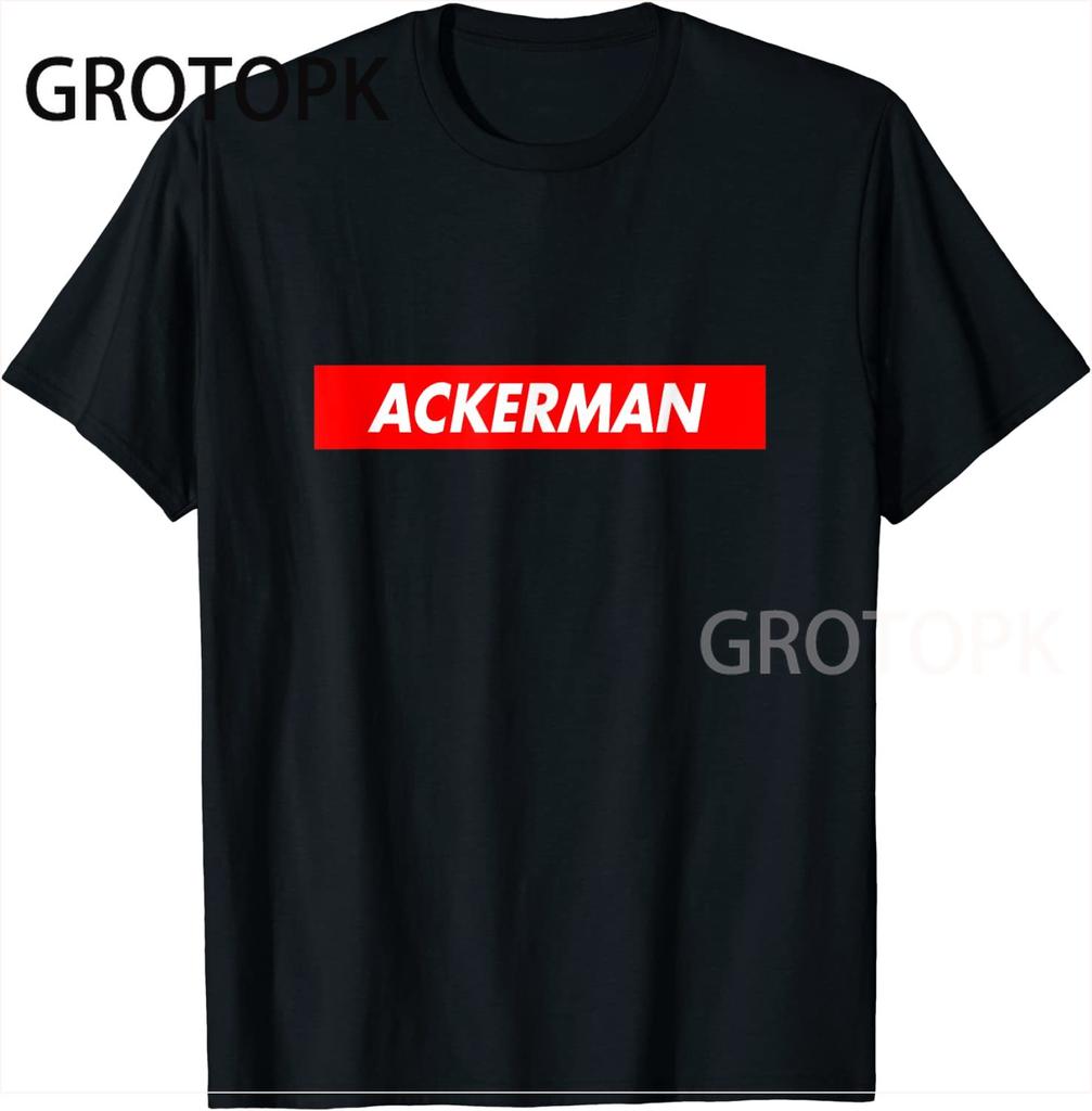 Ackerman Name Red Box Logo Family Funny T-Shirt Oversized T Shirt Black ...