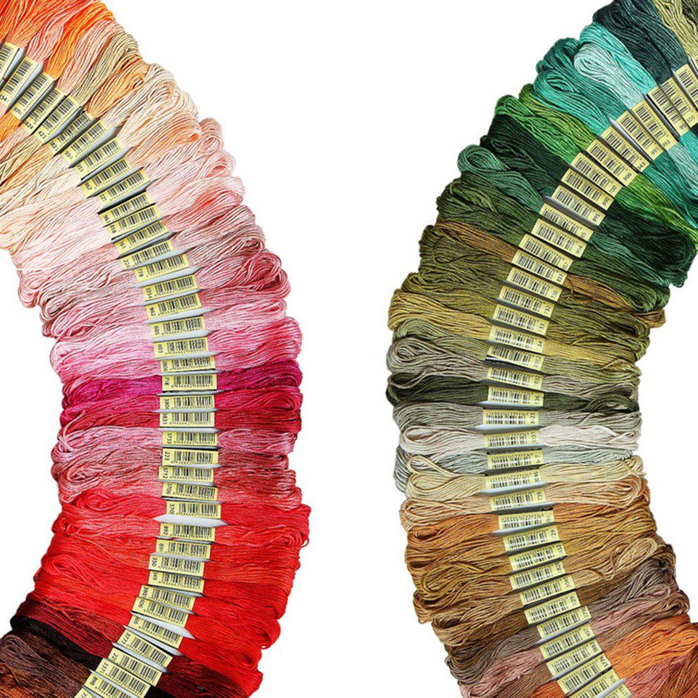 50 Colors 100 Colors Cross Stitch Thread Polyester Cotton Embroidery ...