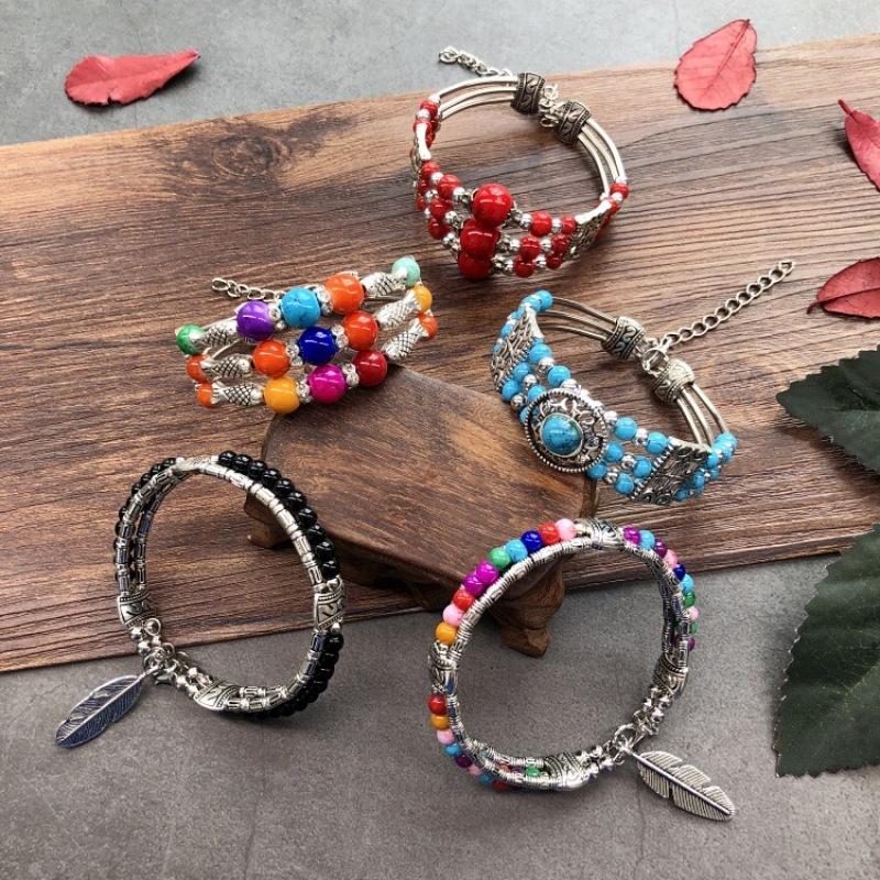 Köp Imitation Colored Stone Bracelet Versatile Personality Bohemian ...