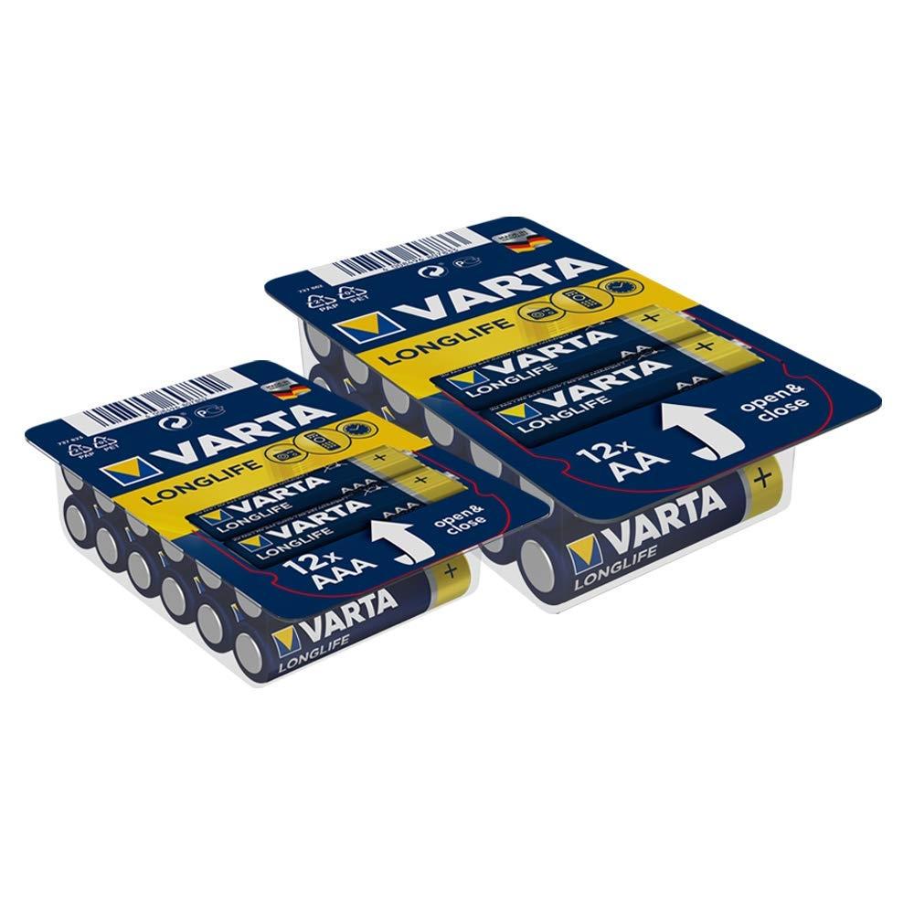 Buy Varta longlife batterie mix pack 5x longlife aaa 12er pack, 10x ...