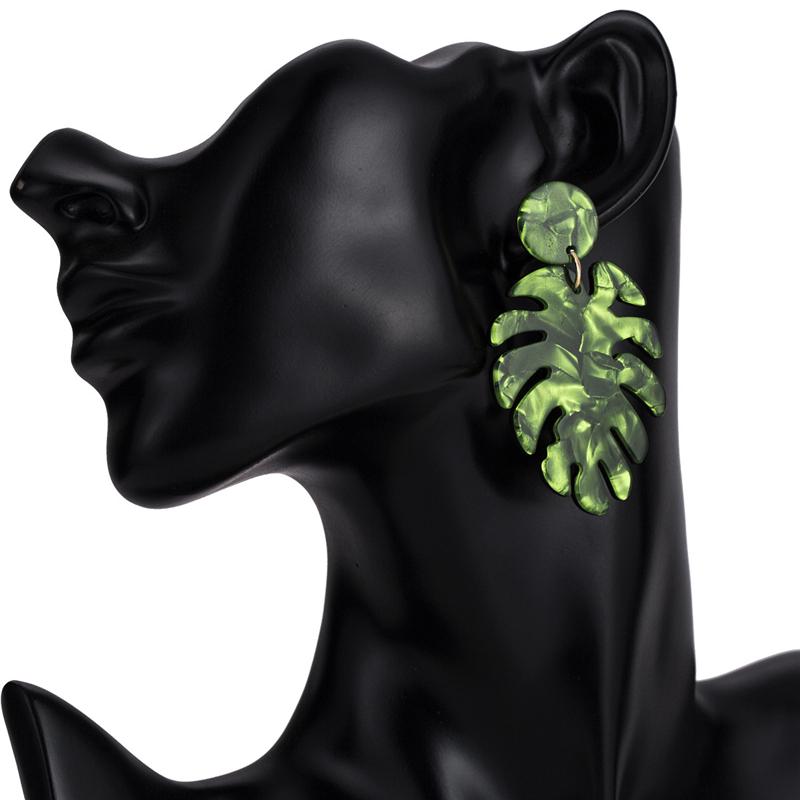 Satın alın Bohemian Tropical Plant Acrylic Drop Earrings Women Monstera ...