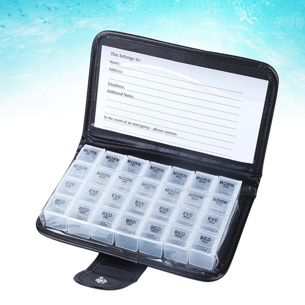 1pc Pill Case Bag Portable Medicine Box 28 Grids Pill Case Weekly Pill ...