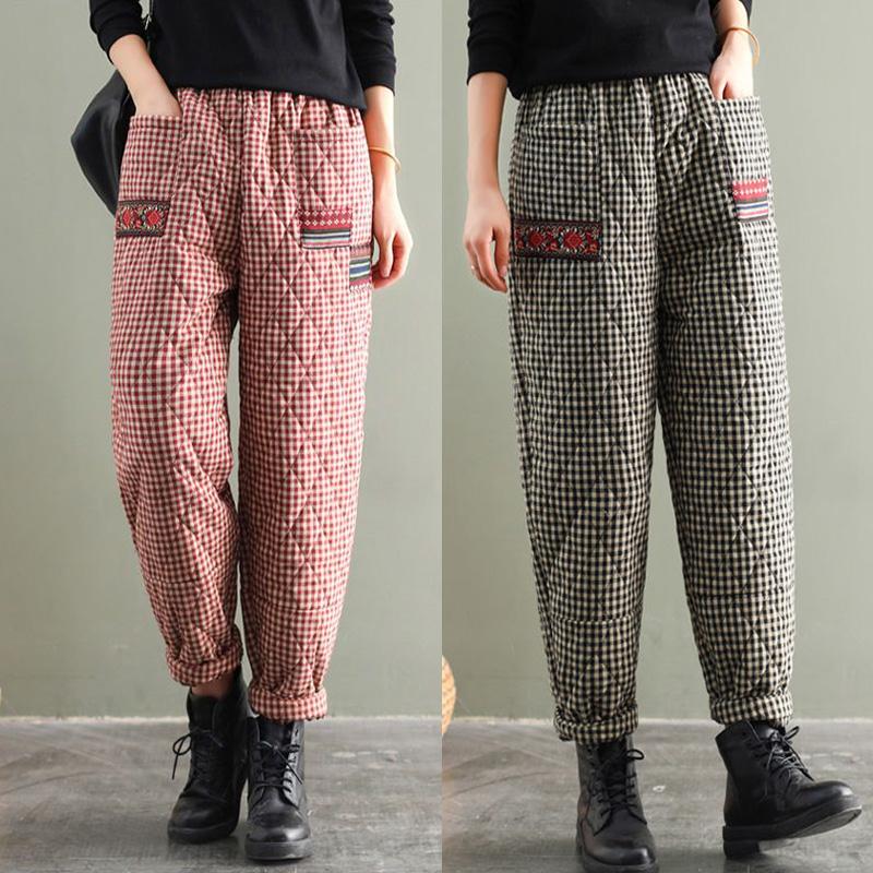 Buy Fashion Red Ultra Light Warm Cotton Pant Plus Size Winter Pants ...