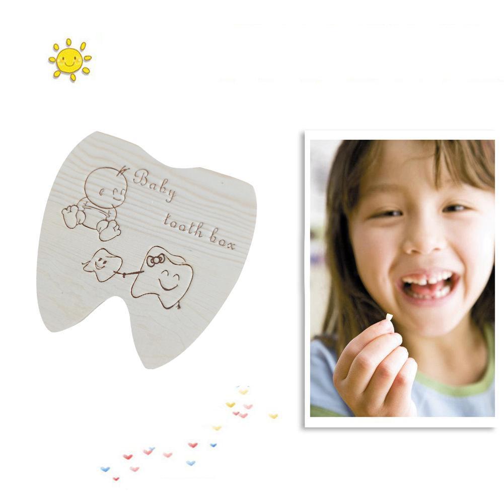 Cheap Baby Tooth Boxs Wooden Milk Teeth Organizers Storage-Boys Save ...