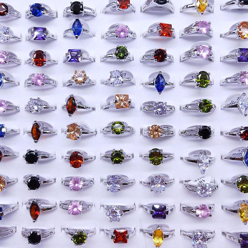 Cheap 10Pcs Simple and stylish colorful clip zircon crystal ring ...