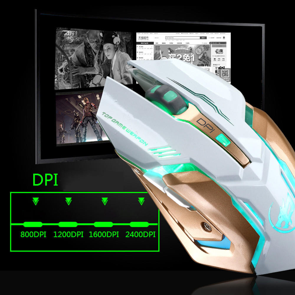Buy QI Rechargeable Wireless Silent Mouse LED Backlit USB Optical ...