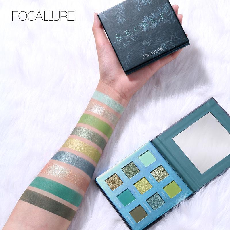 Buy Focallure Secret 9 Colors Eyeshadow Palette Green Glitter Makeup ...