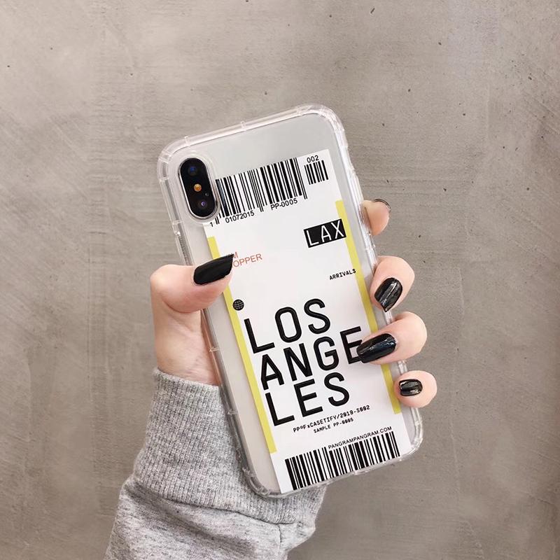 Buy INS City Travel Plane Strip Lable Bar Code Phone Case For iPhone 11 ...