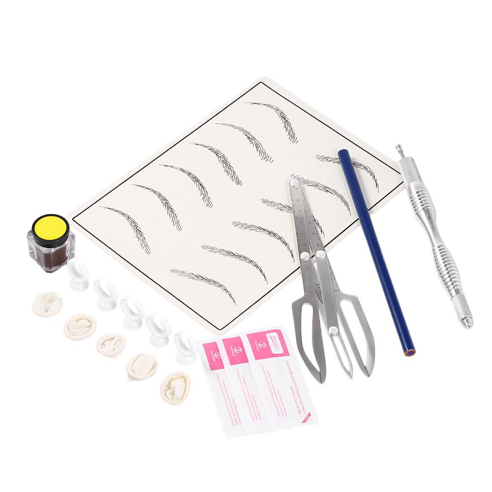 Buy Eyebrow Microblading Set Eyebrow Tattoo Kit Eyebrow Ruler Needles ...
