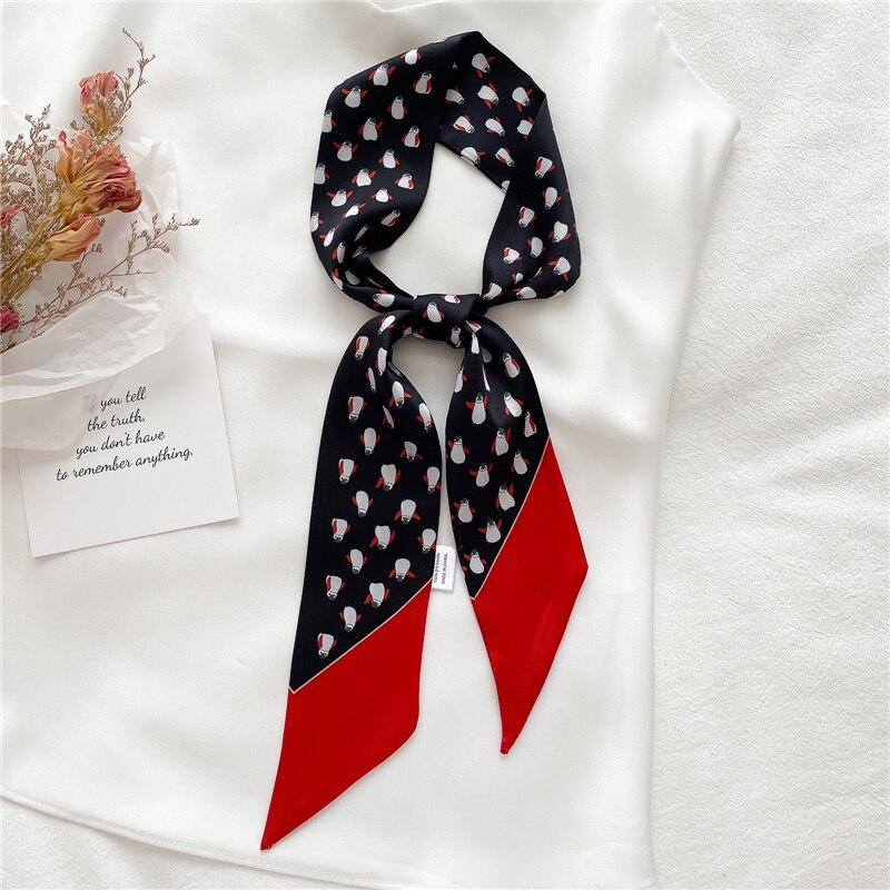 Buy New Penguin Print Handkerchief Fashion Silk Headscarf Women ...
