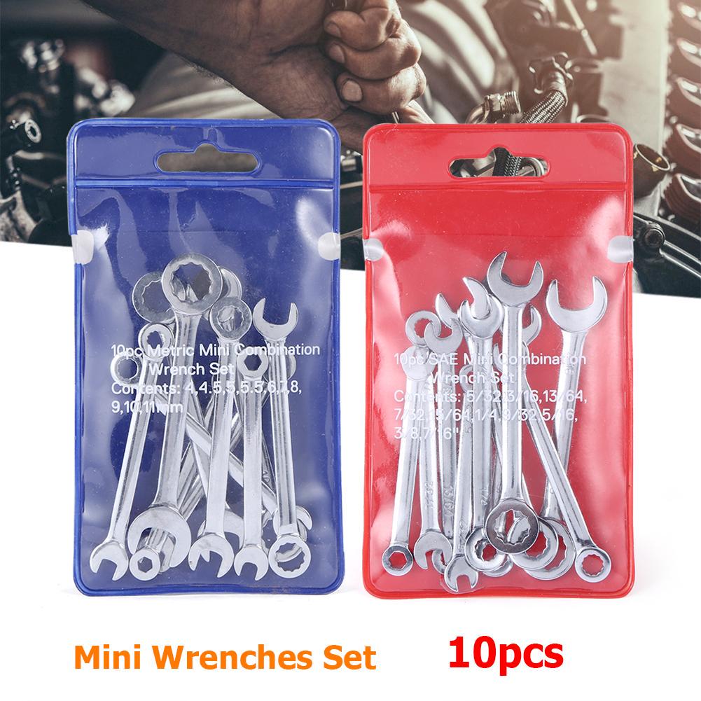 Buy 10pcs Mini Metal Combination Offset Spanner Wrenches Set Key Ring ...