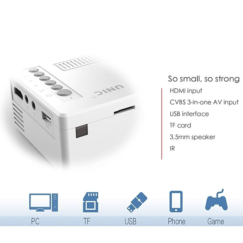 Buy White LED Projector 150 Lumens HD 320 X 180 Digital Projector with ...