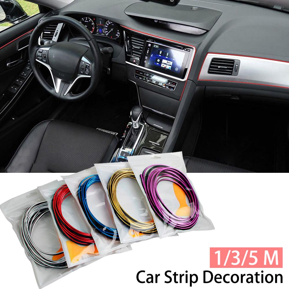 1/3/5M DIY Car Interior Decor Door Sticker Moulding Styling Strip Trim ...