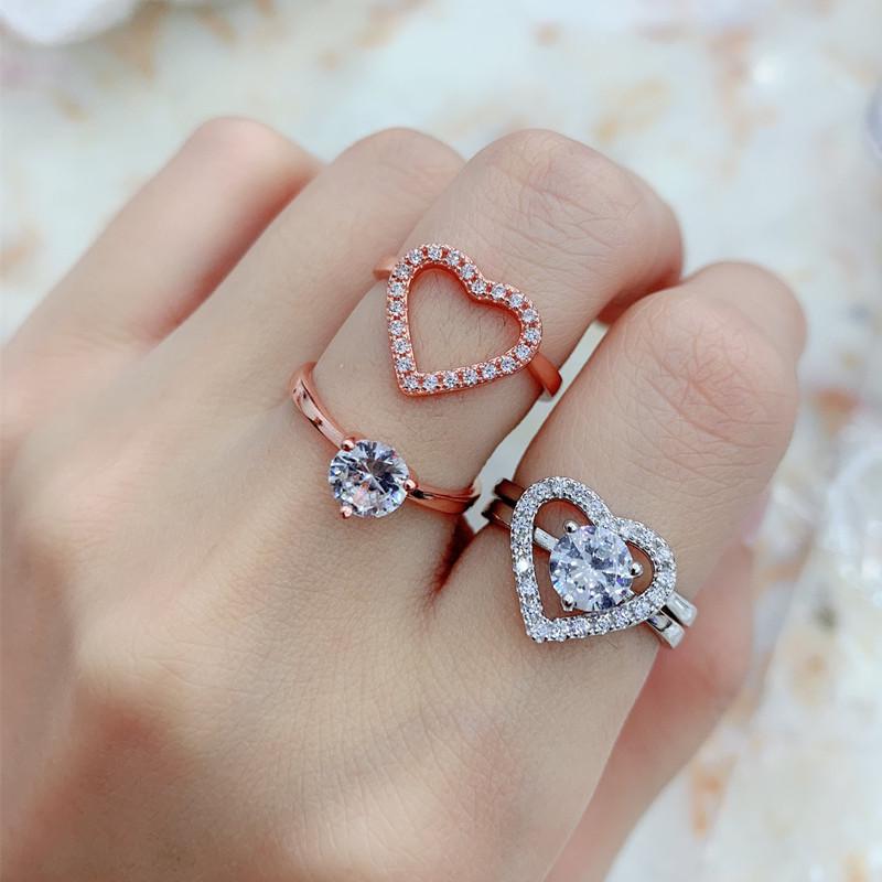 Buy Love Two-in-one Ring Female Personality Combination Heart-shaped ...