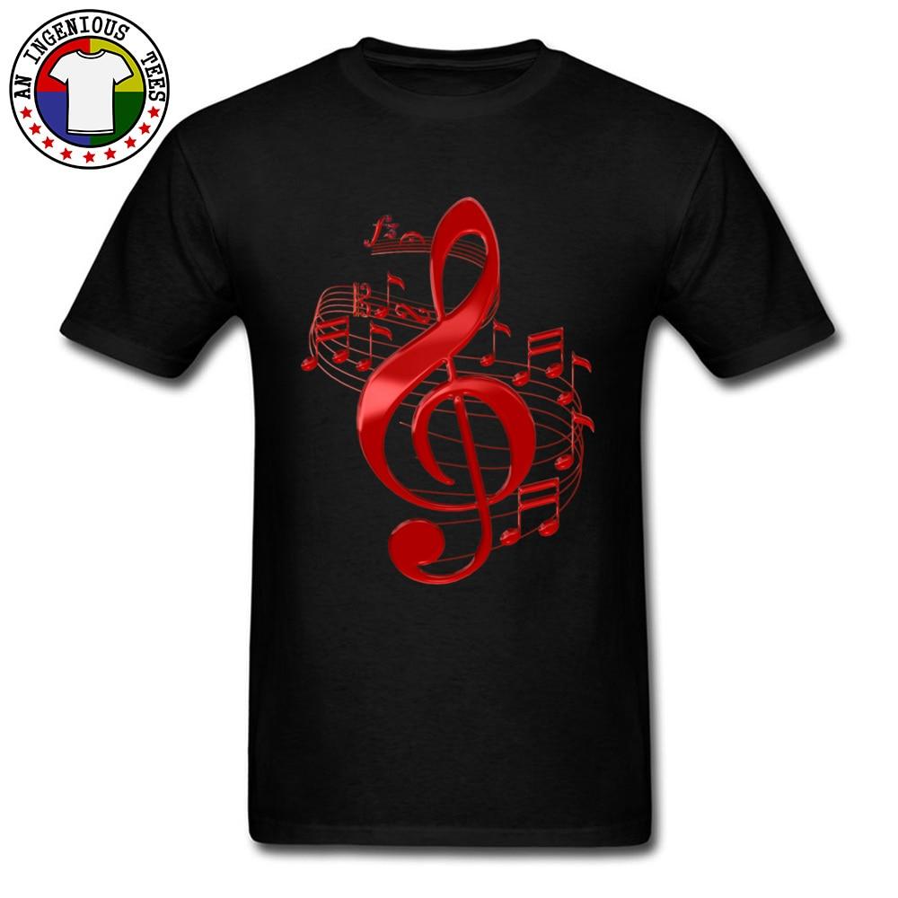 Red Treble Clef With Flowing Music Notes Printed T-shirts Love Wins ...