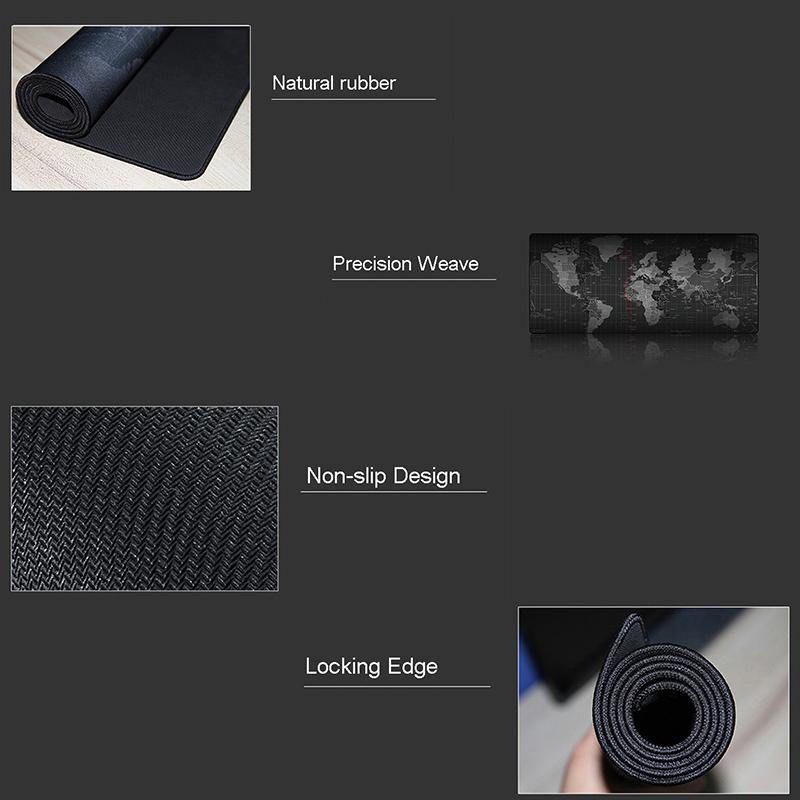 Buy Anti-Slip Gaming Large Mouse Pad Computer World Map Rubber Keyboard ...