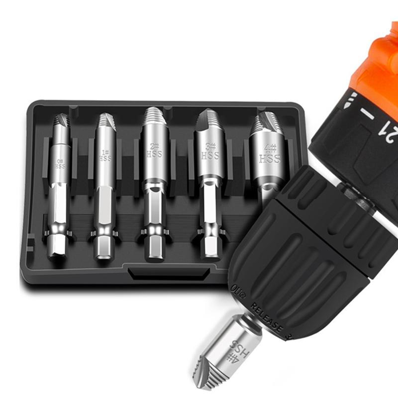 Buy 5pcs/set Damaged Screw Extractor Drill Bit Broken Bolt Screw ...