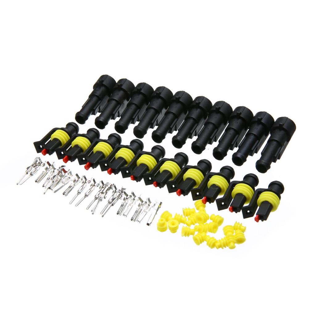 Peigu 10 Kits Car 1 Pin Way Sealed Waterproof Electrical Wire Connector ...