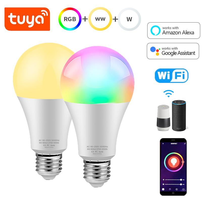 Tuya Smart Bulb E27 Wifi LED Lamp 85-265V 15W Dimmable Multicolor Magic ...
