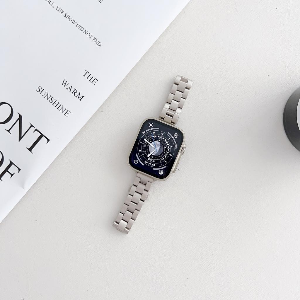 Cheap Luxury Metal WatchBand For Apple Watch Ultra 8 7 6 5 4 Starlight ...